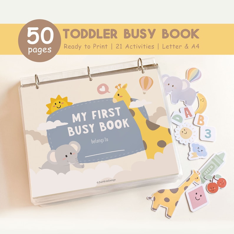 Busy Book Printable, Toddler Learning Binder, Kids Quiet Book ...
