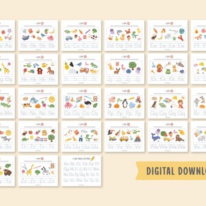 Alphabet Busy Book Printable, Toddler Learning Binder, Beginning Sounds ...