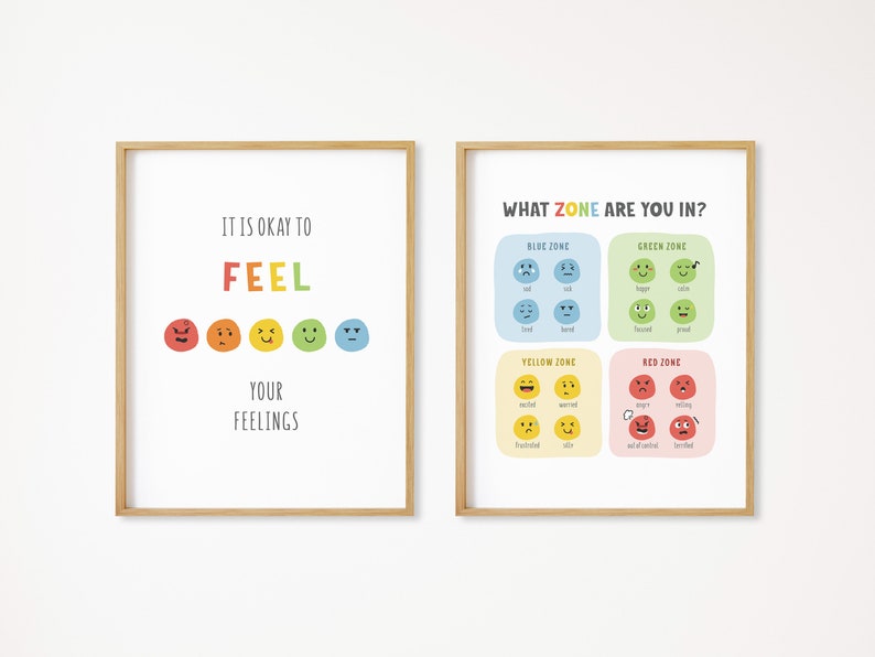 Set of 6 Feelings Poster, Classroom Decor, Montessori Homeschool Decor ...