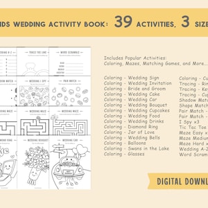 Kids Wedding Activity Book, Wedding Coloring Book, Kids Activity Book ...