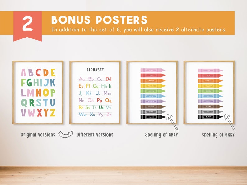 Set of 6 Educational Posters, Montessori Classroom Decor, Homeschool ...