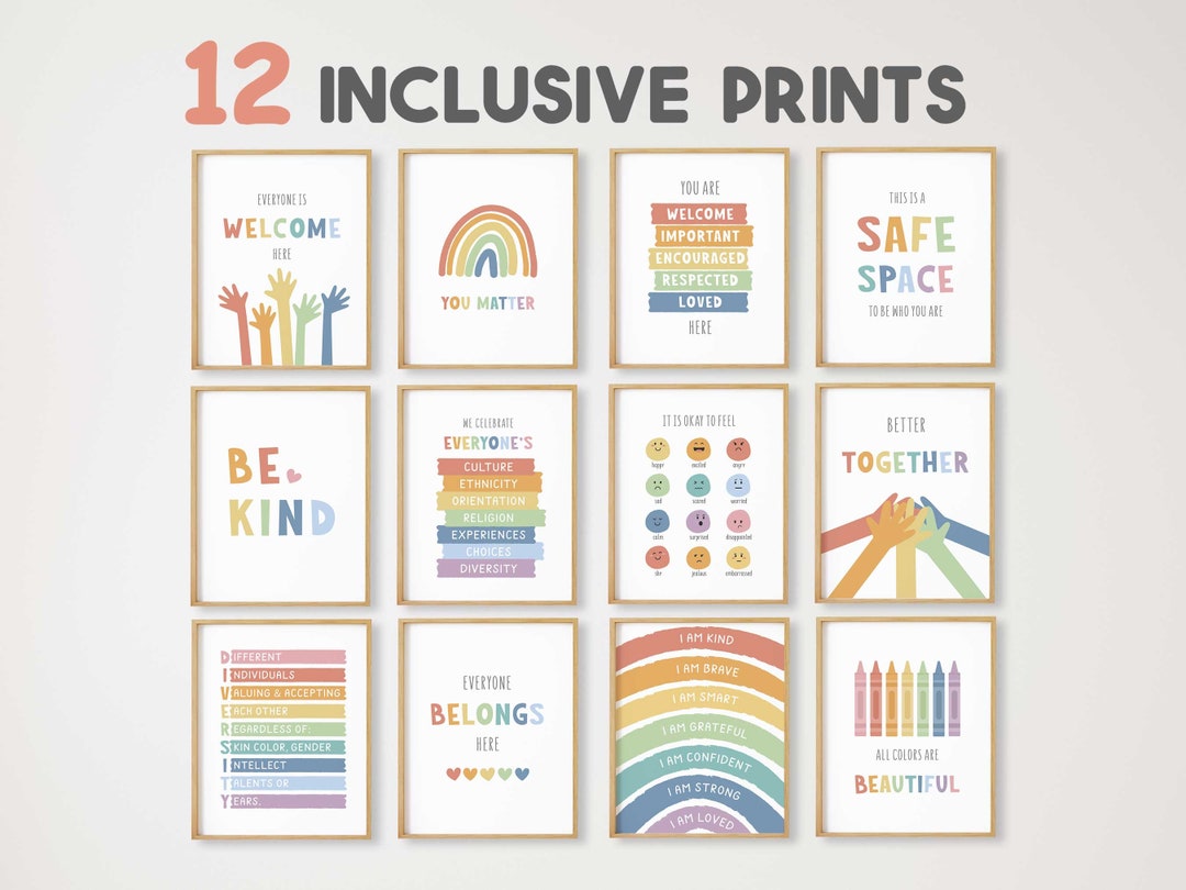12 Inclusive Posters, Inclusive Classroom Decor, Inclusion Prints Wall ...