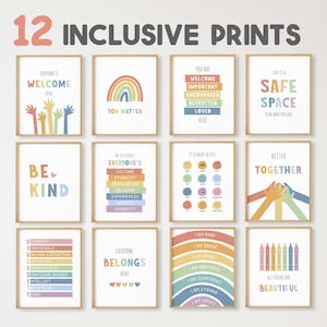 12 Inclusive Posters, Inclusive Classroom Decor, Inclusion Prints Wall ...