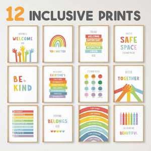 12 Inclusive Posters, Inclusion Prints Wall Art, Inclusive Classroom ...