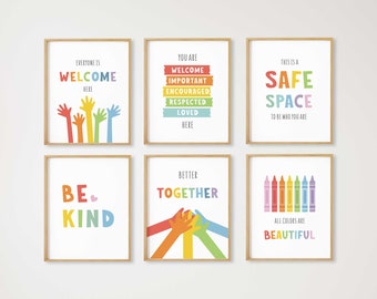 20 Inclusive Wall Art Sign Social Worker Equality Safe Space Inclusion ...
