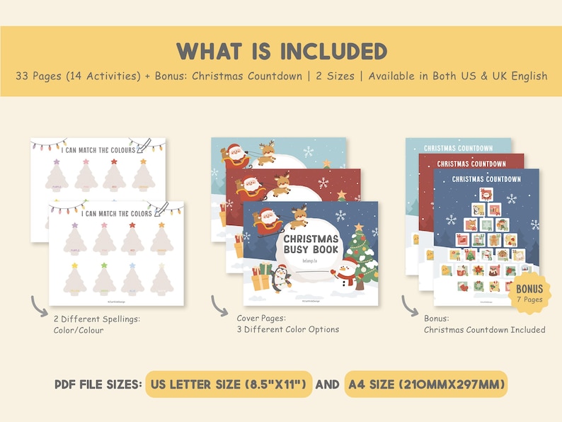Christmas Busy Book Printable, Christmas Activity Book, Christmas ...
