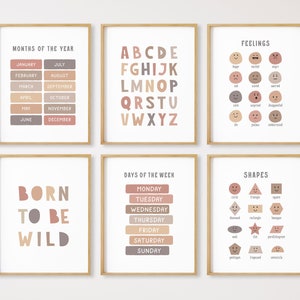Set of 30 Educational Posters, Montessori Classroom Decor, Homeschool ...
