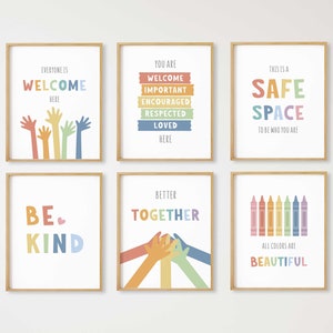 6 Inclusion Prints, Inclusive Wall Art, Inclusive Classroom Decor, Safe ...