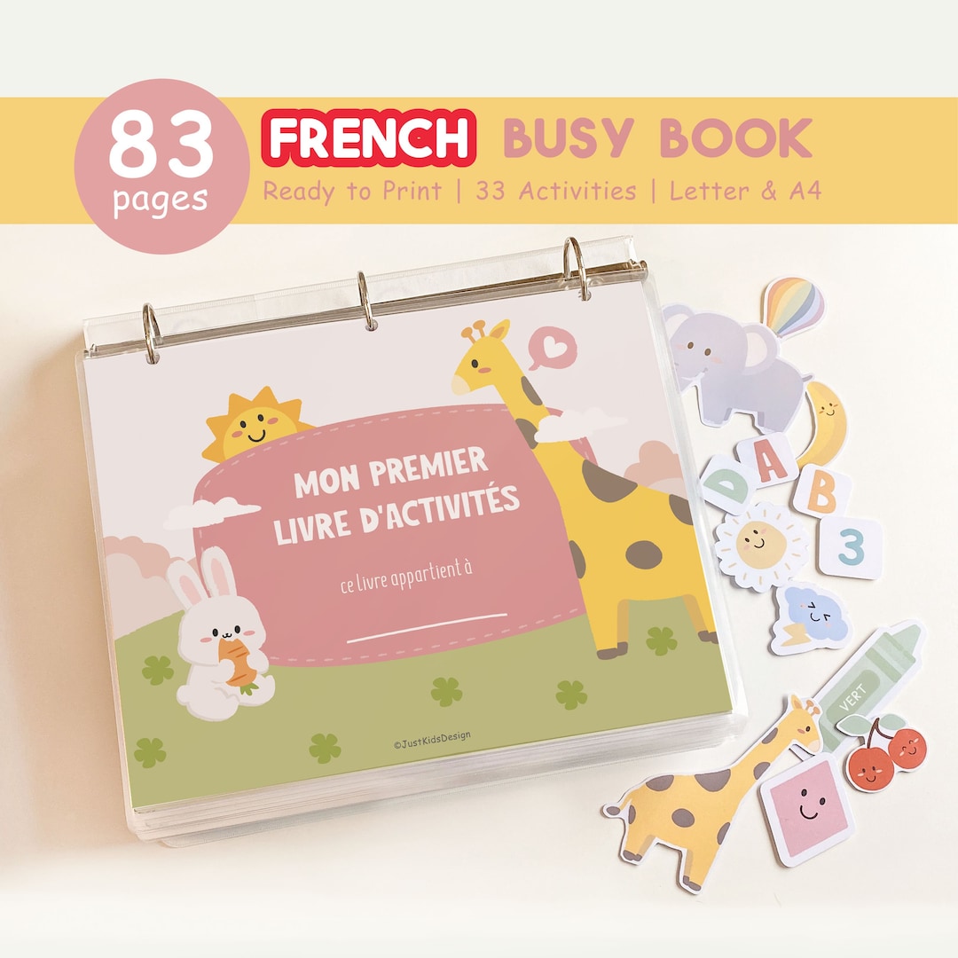 French Toddler Learning Binder, French Busy Book Printable, Preschool ...