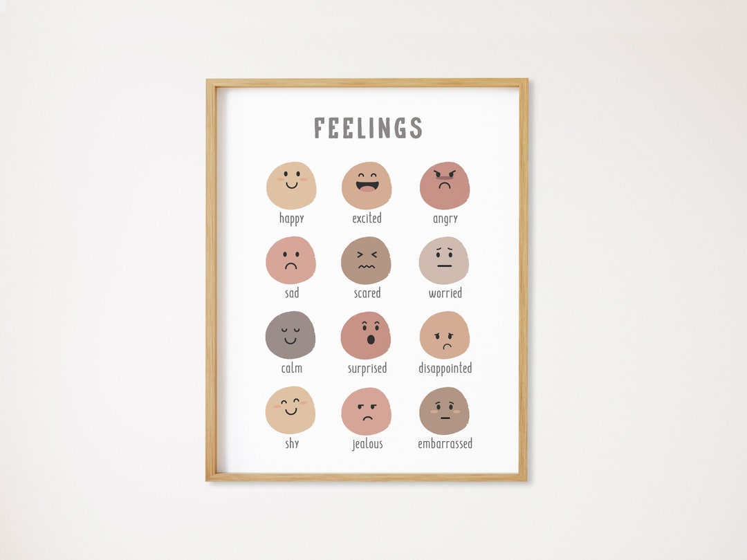 Feelings Chart Poster, Boho Classroom Decor, Montessori Homeschool ...