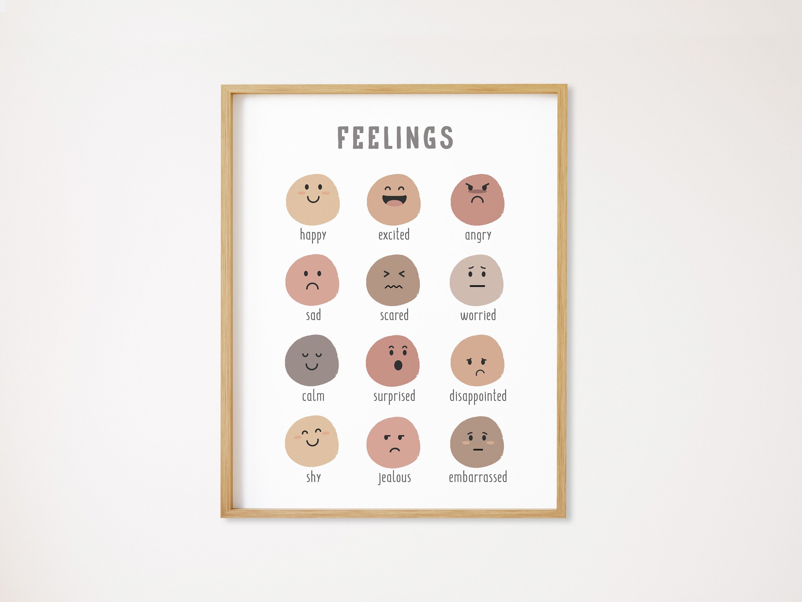 Feelings Chart Poster Boho Classroom Decor Montessori - Etsy Australia