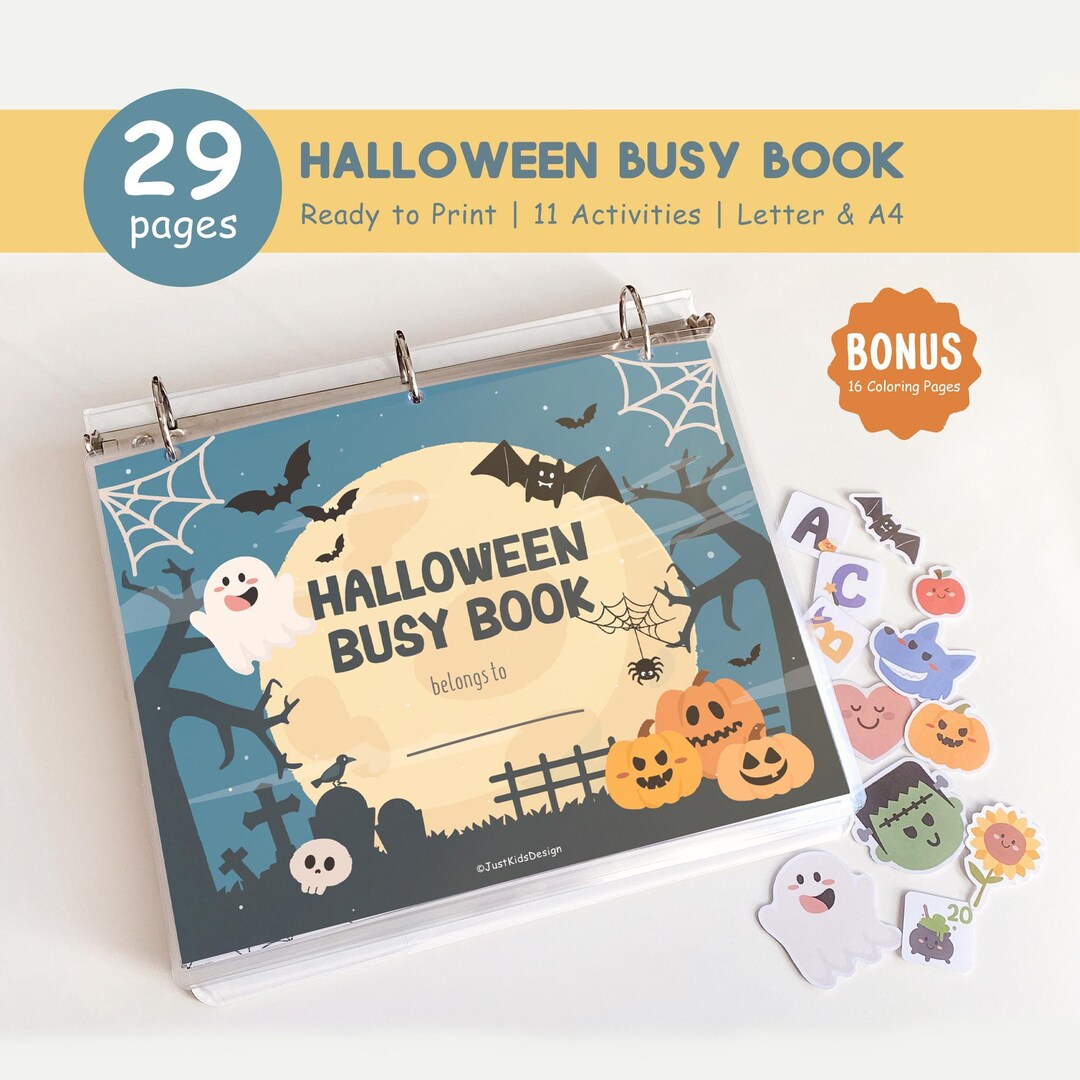 Halloween Busy Book Printable, Halloween Coloring Pages, Halloween ...