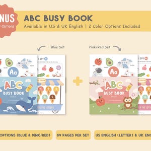 Alphabet Busy Book Printable, Toddler Learning Binder, Beginning Sounds ...