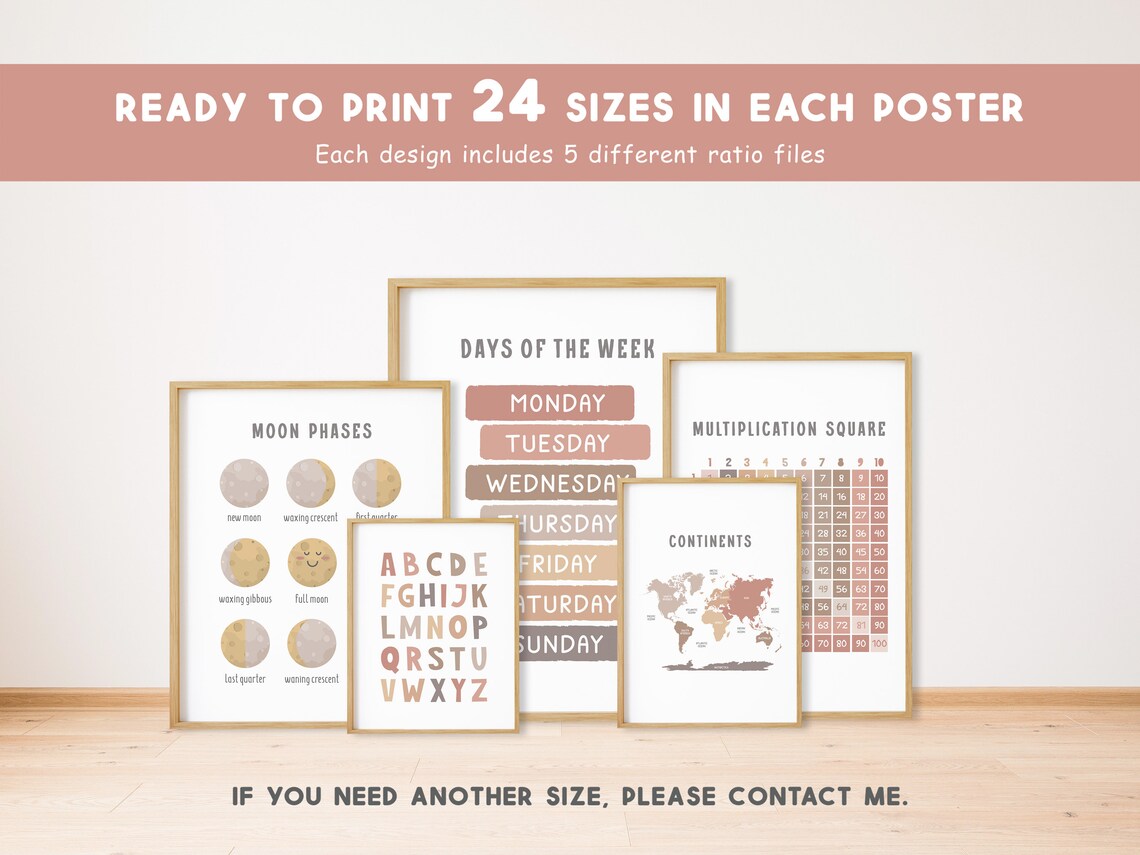 Set of 30 Educational Posters Montessori Classroom Decor - Etsy