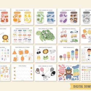 Spanish Busy Book Printable, Spanish Toddler Learning Binder, Preschool ...