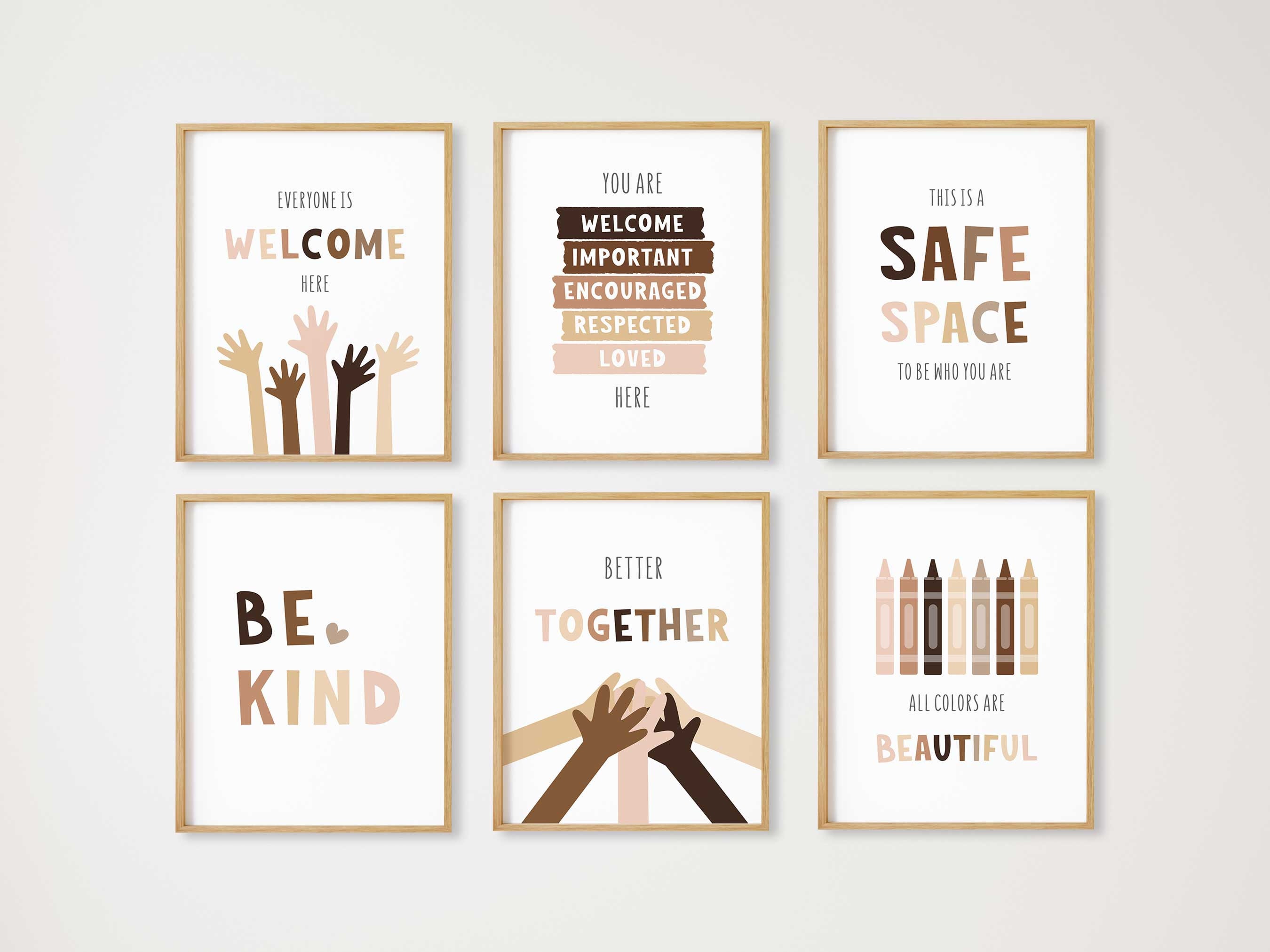 6 Inclusion Prints, Inclusive Classroom Decor, Inclusive Wall Art, Safe ...
