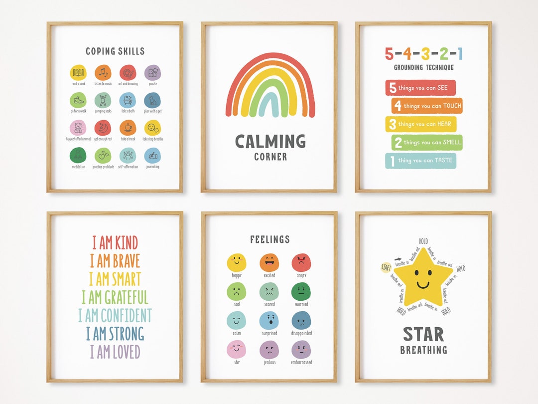 Set of 6 Calming Corner Posters, Calm Down Printable, Classroom Decor ...
