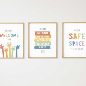 6 Inclusion Prints, Inclusive Wall Art, Inclusive Classroom Decor, Safe ...