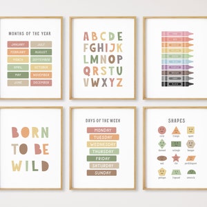 Set of 30 Educational Posters, Montessori Classroom Decor, Homeschool ...