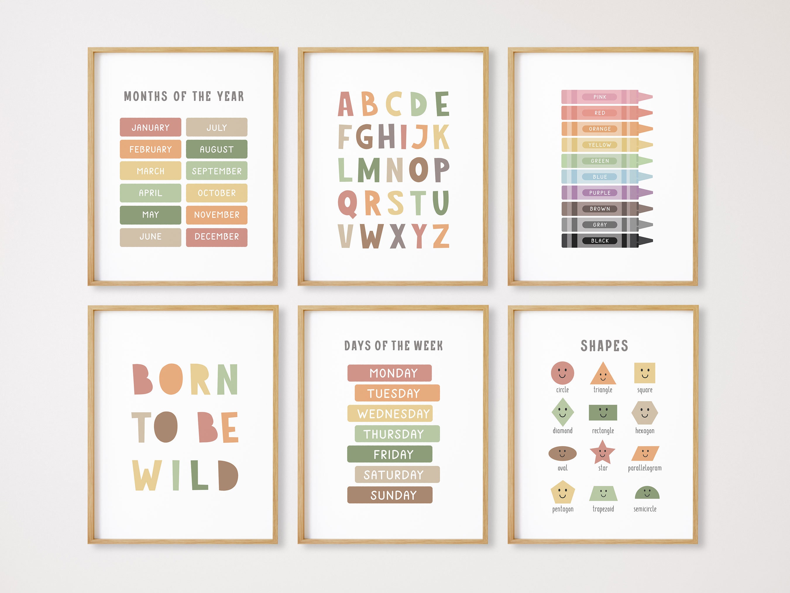 Set of 30 Educational Posters, Montessori Classroom Decor, Homeschool ...