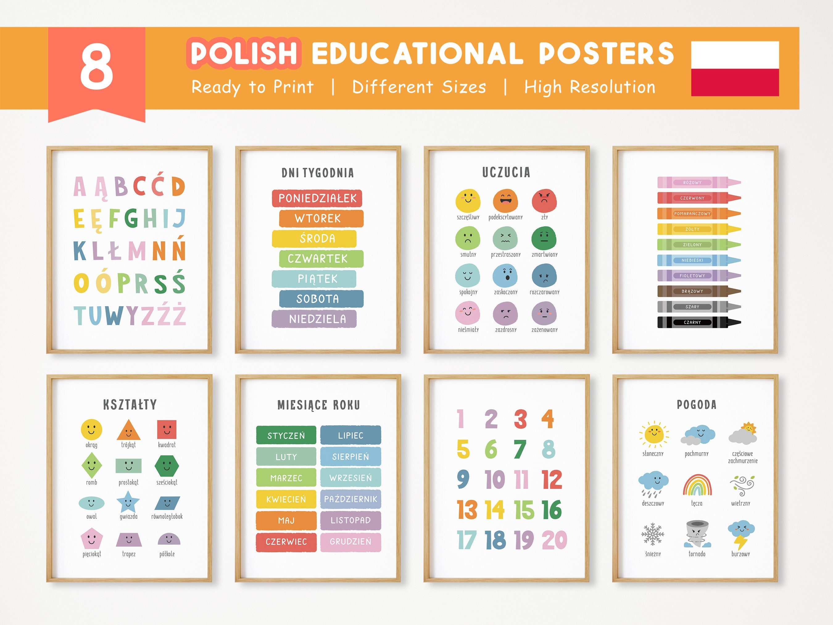 8 Polish Educational Posters Polish Learning Posters - Etsy