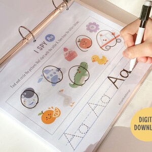 Alphabet Busy Book Printable, Toddler Learning Binder, Beginning Sounds ...