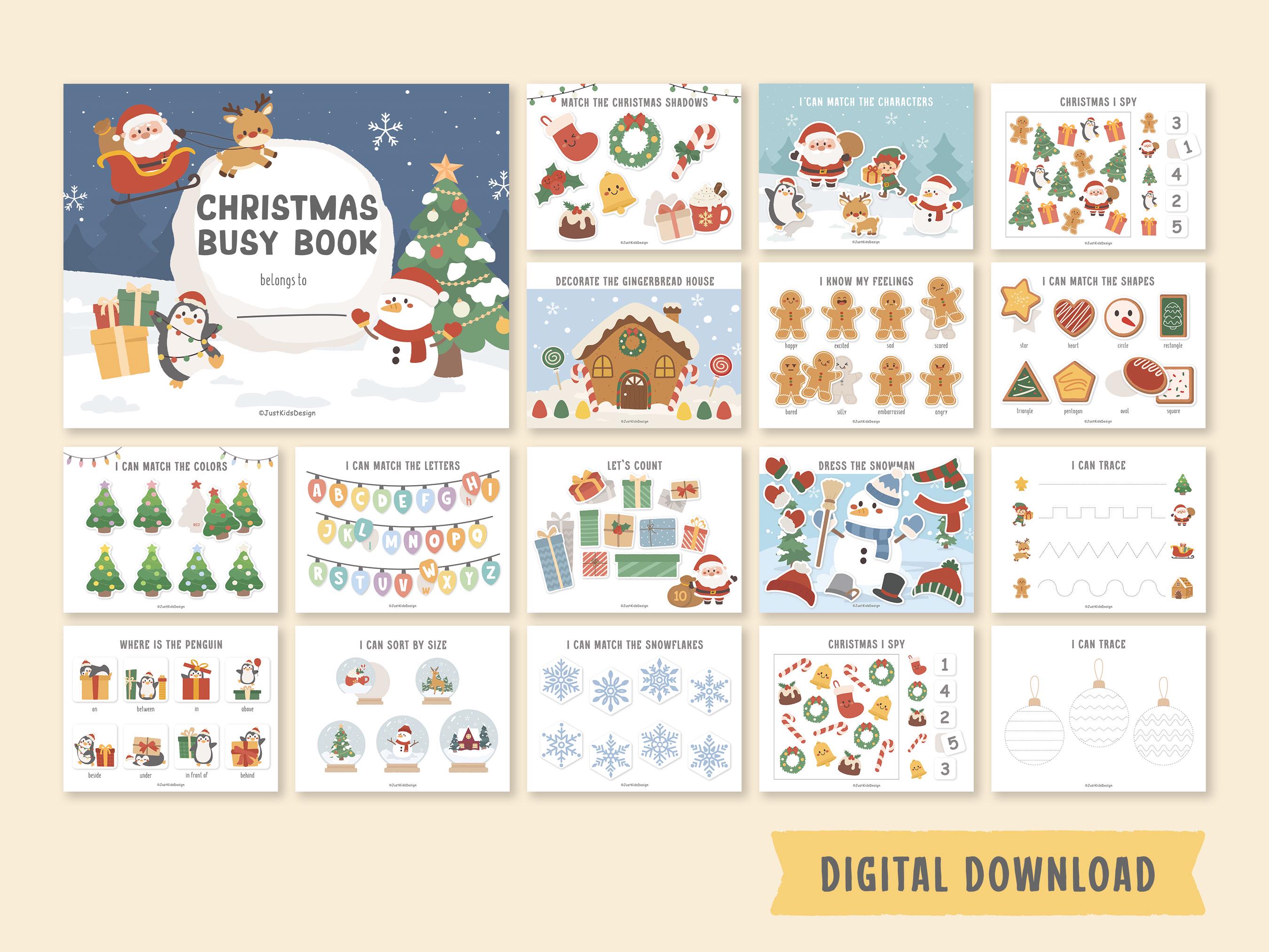 Christmas Busy Book Printable, Christmas Activity Book, Christmas ...