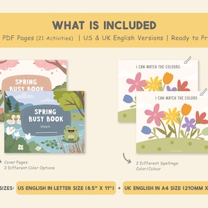 Spring Busy Book Printable, Spring Garden Activity Book, Toddler ...