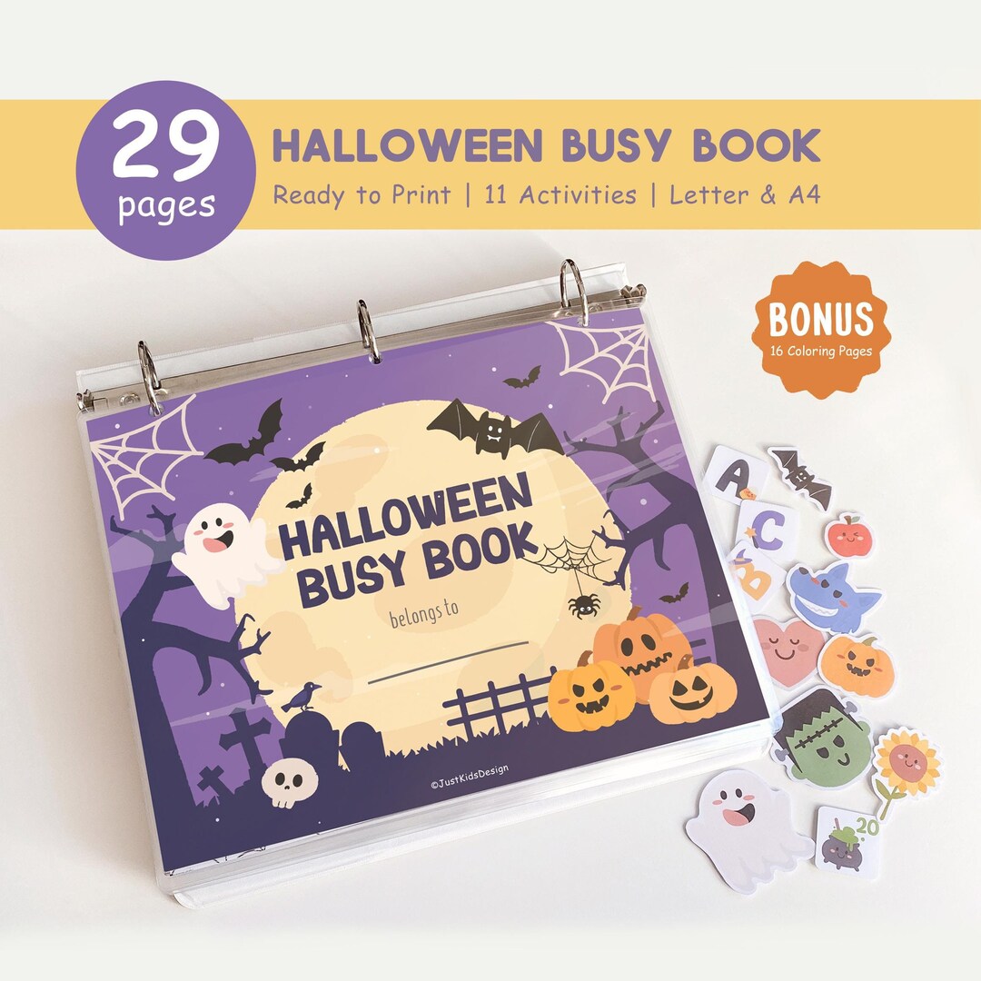 Halloween Busy Book Printable, Halloween Activity Book, Halloween ...
