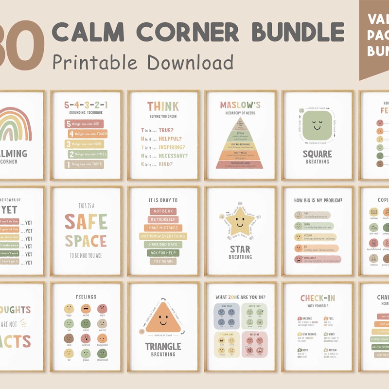 Rainbow Calm Corner Posters - Etsy