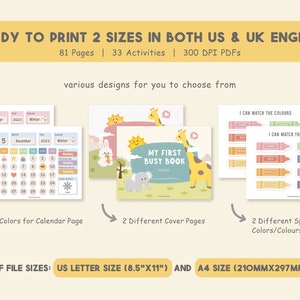Busy Book Printable, Toddler Learning Binder, Preschool Activities ...