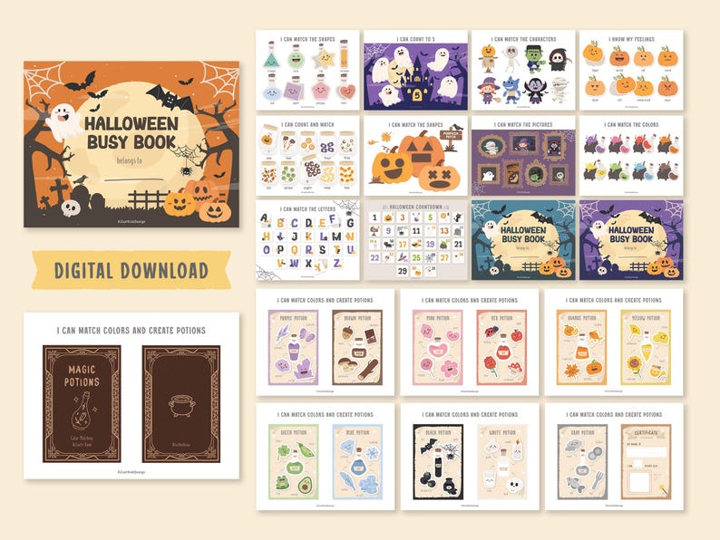 Halloween Busy Book Printable, Halloween Activity Book, Toddler ...