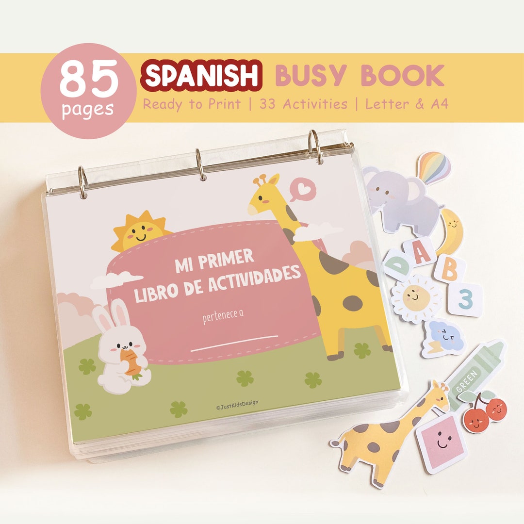 Spanish Toddler Learning Binder, Spanish Busy Book Printable, Preschool ...