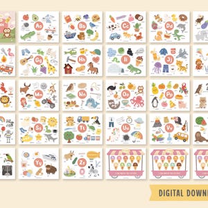 Alphabet Busy Book Printable, Toddler Learning Binder, Beginning Sounds ...