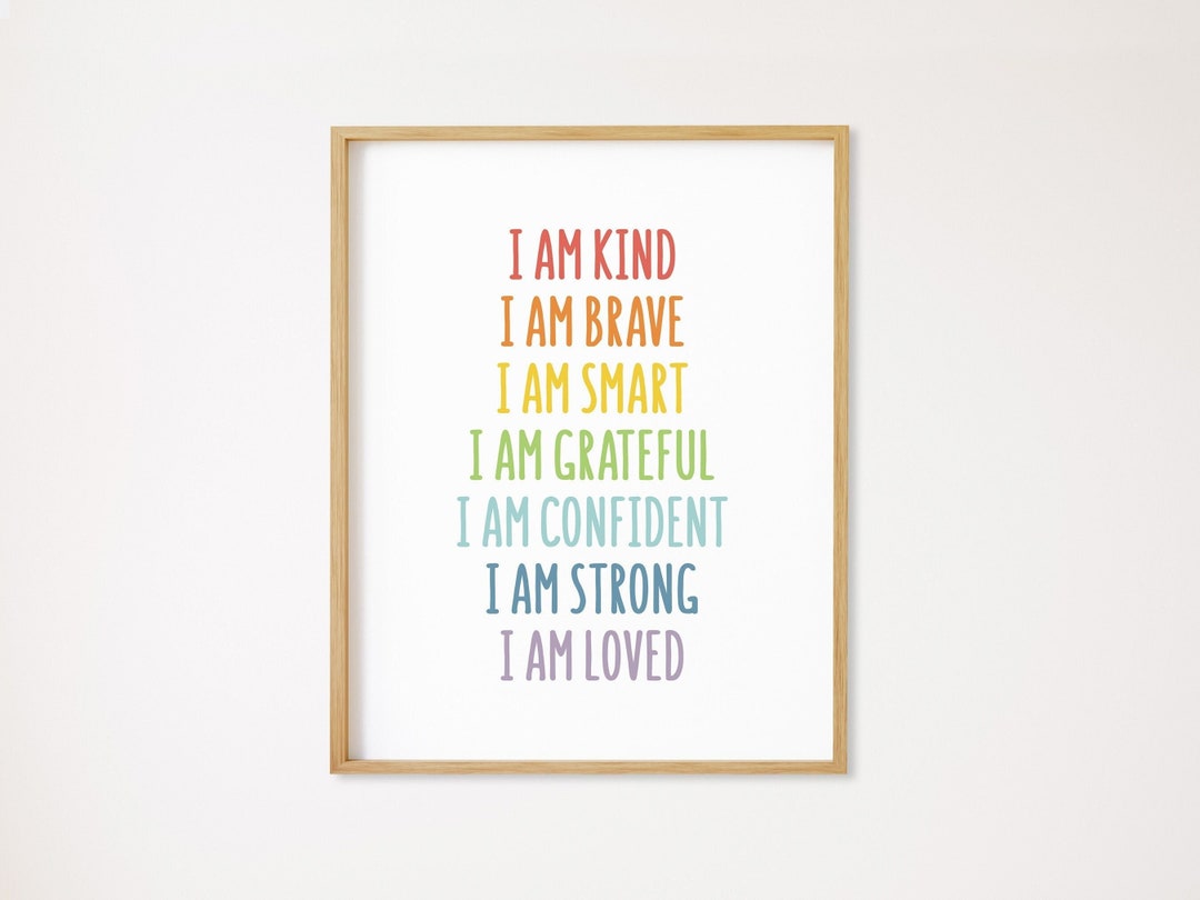 Affirmations for Kids, Classroom Posters, Homeschool Decor, Rainbow ...
