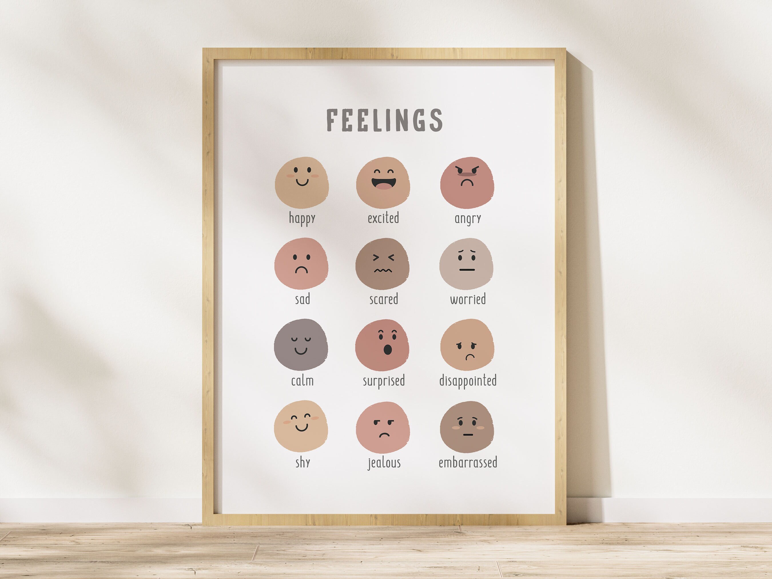 Feelings Chart Poster Boho Classroom Decor Montessori - Etsy Australia