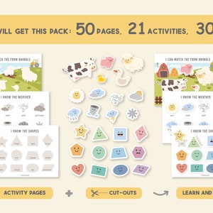 Toddler Learning Binder, Busy Book Printable, Kids Quiet Book ...