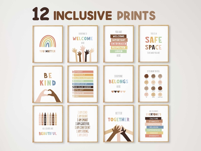 12 Inclusive Posters, Inclusion Prints Wall Art, Inclusive Classroom ...