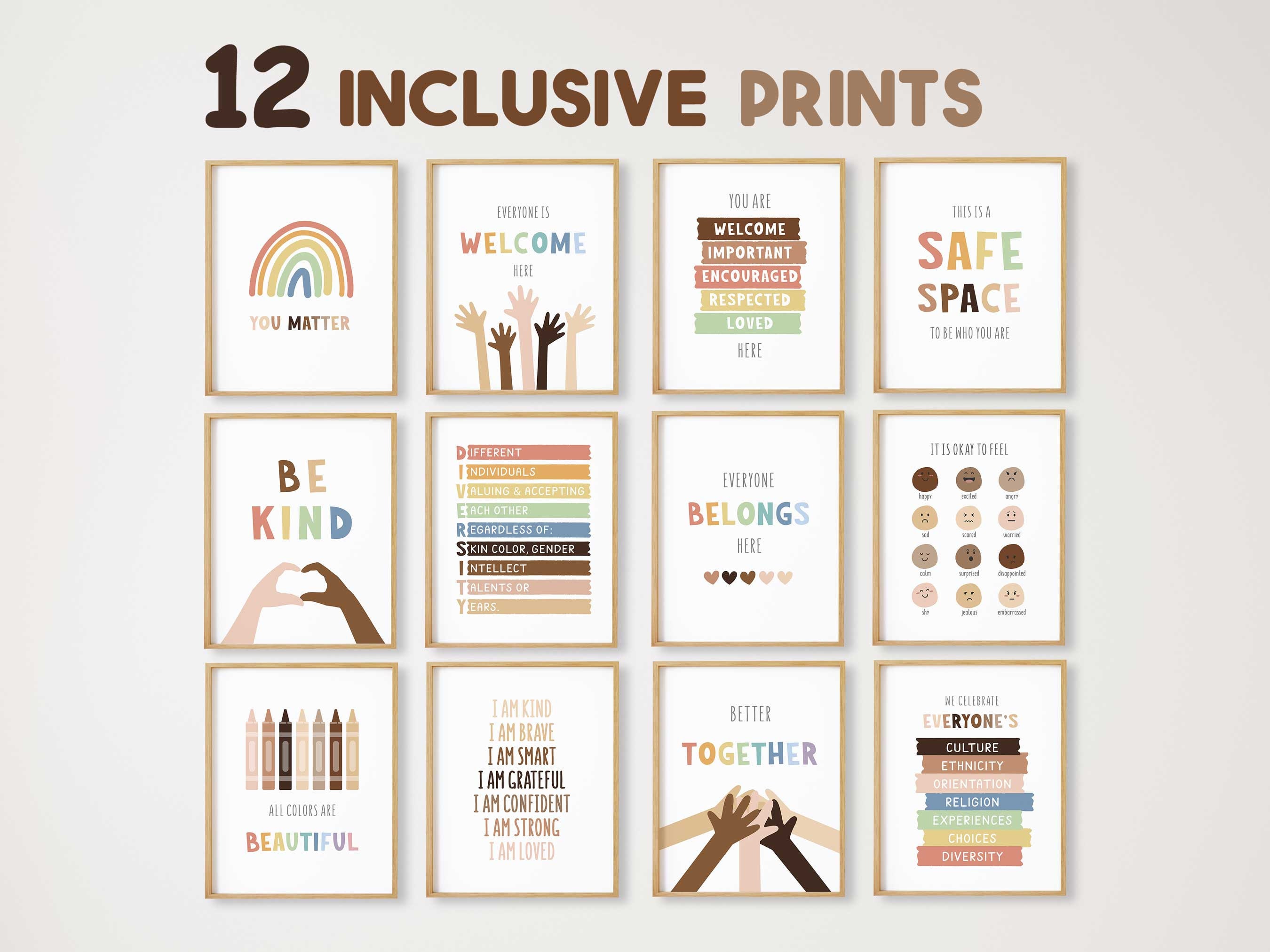12 Inclusive Posters, Inclusion Prints Wall Art, Inclusive Classroom ...