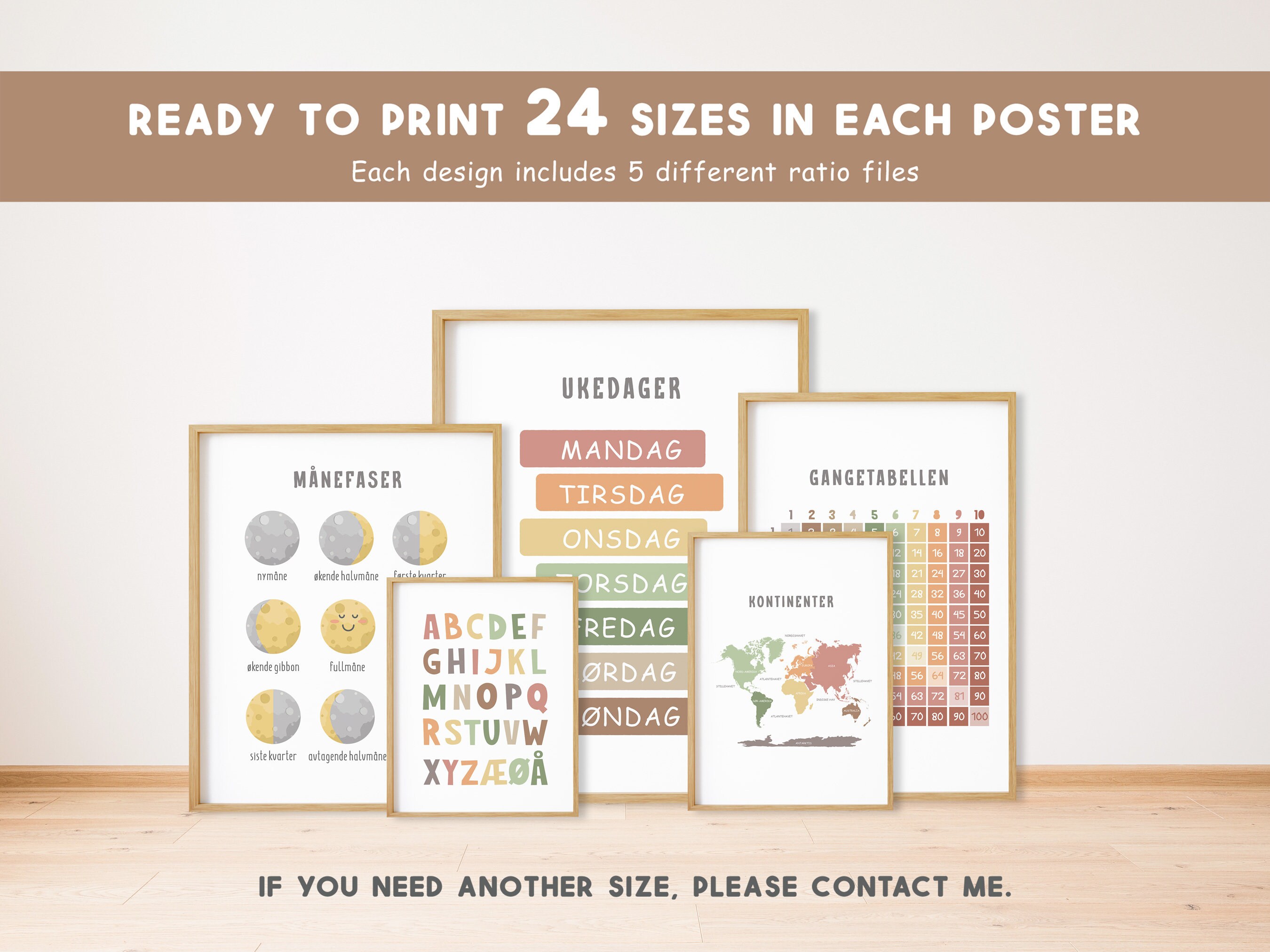 Set of 30 Norwegian Educational Posters Norwegian Learning - Etsy