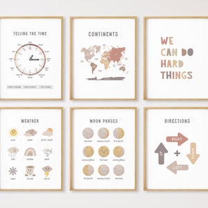 Set of 30 Educational Posters, Montessori Classroom Decor, Homeschool ...