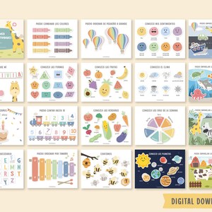 Spanish Busy Book Printable, Spanish Toddler Learning Binder, Preschool ...