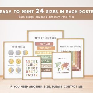 Set of 30 Educational Posters, Montessori Classroom Decor, Homeschool ...
