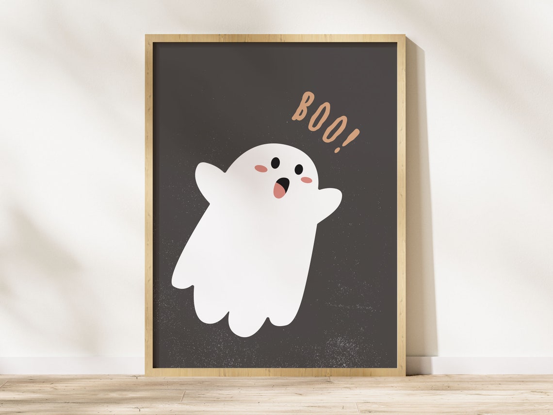 Halloween Prints, Set of 12, Halloween Posters, Cute Ghost Print ...