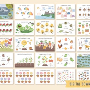 Spring Busy Book Printable, Spring Garden Activity Book, Toddler ...