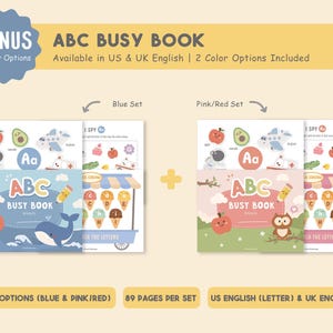 Alphabet Busy Book Printable, Toddler Learning Binder, Letter Matching ...