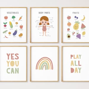 Set of 30 Educational Posters, Montessori Classroom Decor, Homeschool ...