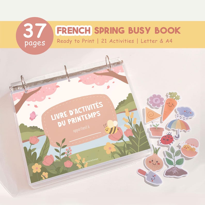 French Spring Busy Book Printable, French Toddler Learning Binder ...
