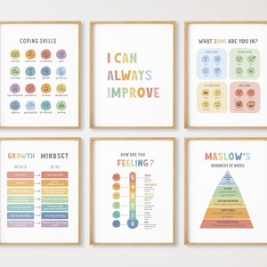 Set of 30 Calming Corner Posters, Calm Down Printable, Educational Wall ...