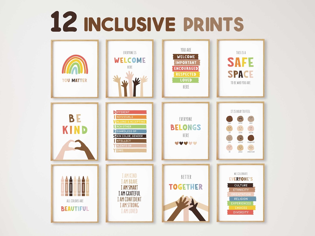 12 Inclusive Posters, Inclusive Classroom Decor, Inclusion Prints Wall ...